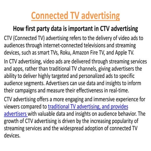 Connected TV advertising | PPTX