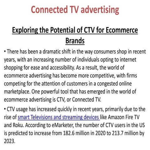 Connected TV advertising | PPTX