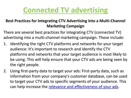 Connected TV advertising | PPTX