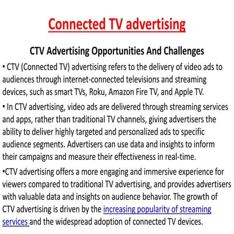Connected TV advertising | PPTX