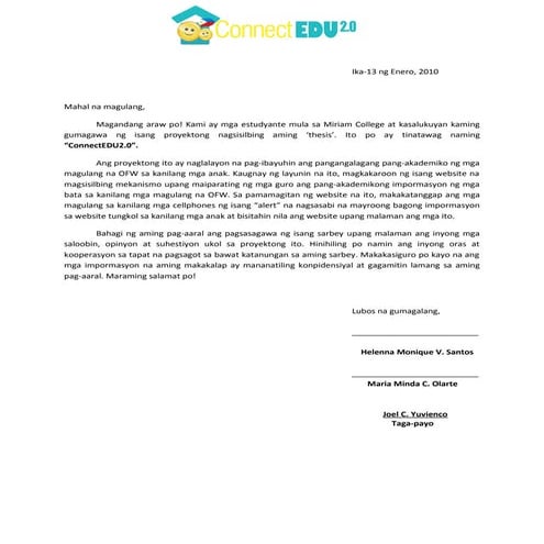 ConnectEDU Guardian Survey Form | DOC