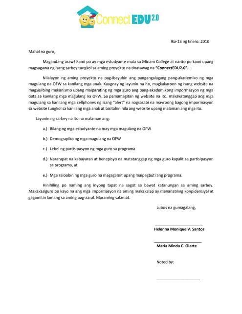 ConnectEDU Guardian Survey Form | PDF