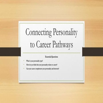 Connecting personality to career pathways | PPTX | Resume Writing and ...