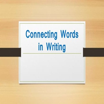 Connecting words | PPTX