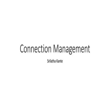 Connection management | PPTX
