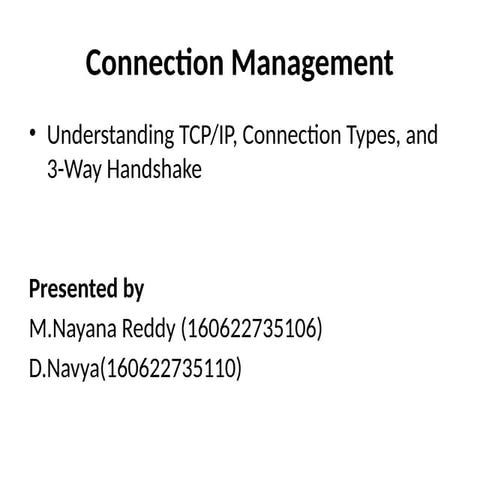 connection management in data communication | PPTX