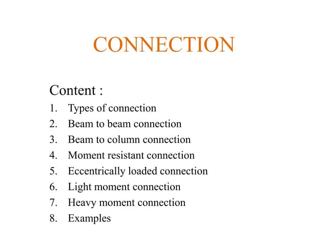 Eccentric connections in steel structure | PPTX | Physics | Science