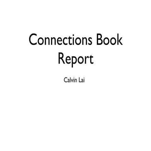 Connections book report ( calvin ) | KEY