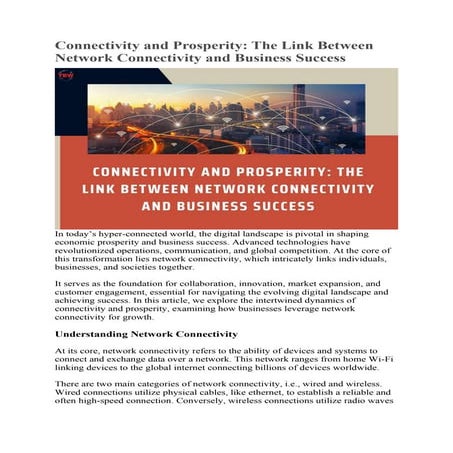 Importance of Network Connectivity for Business Success | The ...