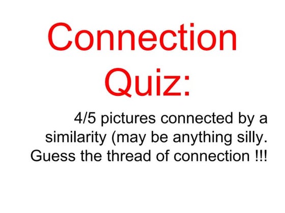 Quiz on connecting words and pictures | PPT