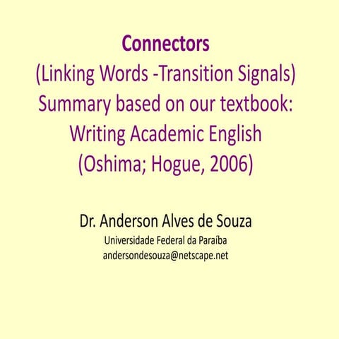 Connectors Resumo.pdf english vocabulary for academic English | PDF