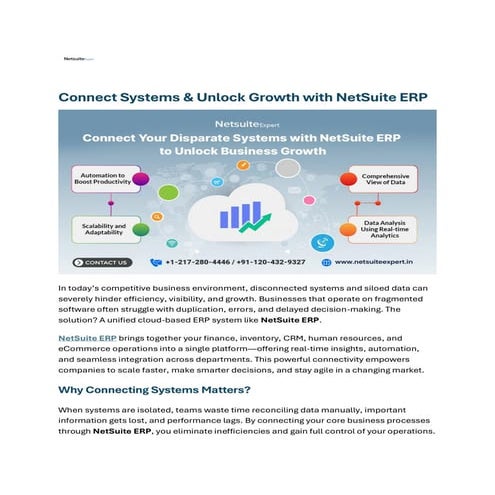 Connect Systems & Unlock Growth with NetSuite ERP | PDF