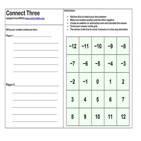 Connect three pen and paper | PDF