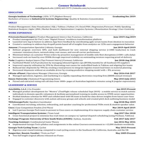 Mitchell Weston's Resume | PDF