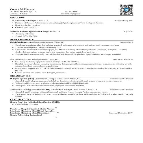 Connor new resume test 2 | PDF