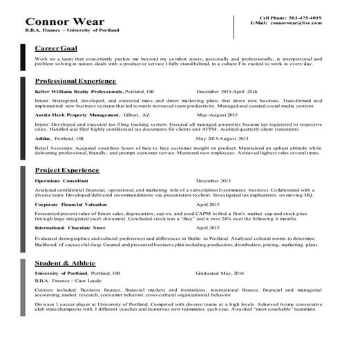 Resume - Connor Wear | PDF