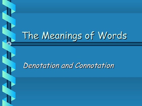 connotation and denotation english grade 4 | PPT