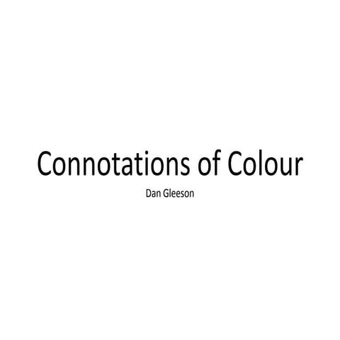 Connotations of colour | PPTX