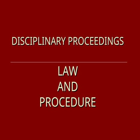 Constitutional aspects relevant for understanding disciplinary proceedings and the procedure to ...