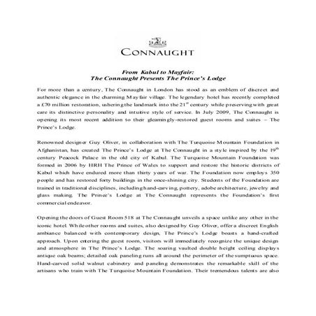 Princes Lodge - The Connaught, Maybourne Hotel Group, London, United ...