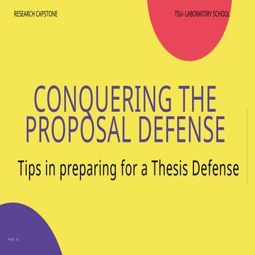 CONQUERING THE RESEARCH PROPOSAL DEFENSE | PPTX