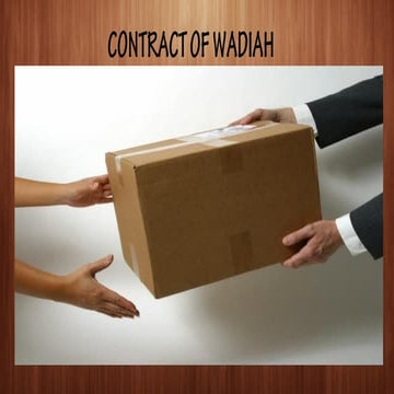Conrtact of wadiah | PPT