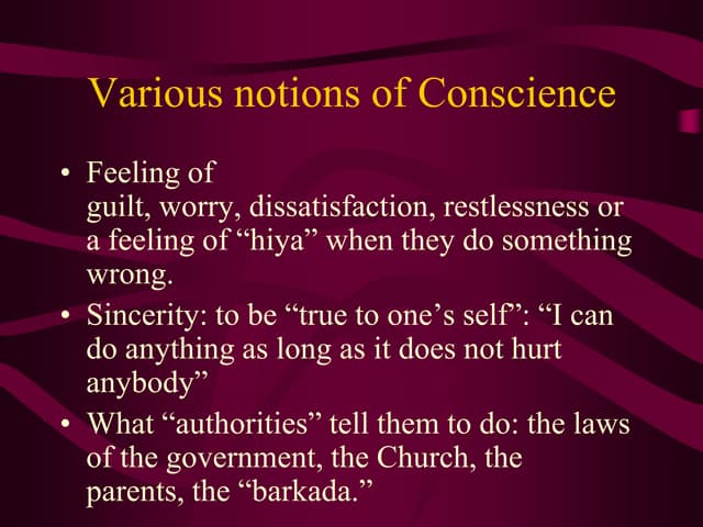 Different Kinds of Conscience | PPTX