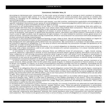 Different Kinds of Conscience | PPTX