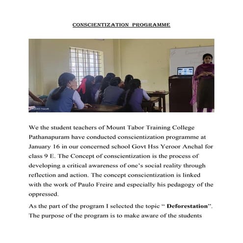 Conscientization report................. | PDF