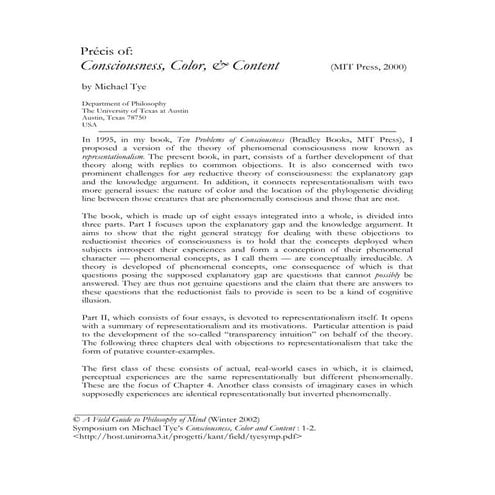 Consciousness - color - content | PDF
