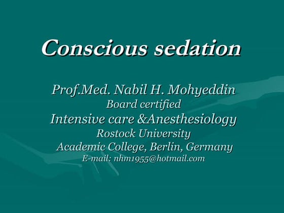 Conscious sedation - Introduction | PPT