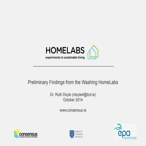 CONSENSUS HomeLab - Sustainable Washing Report | PPT