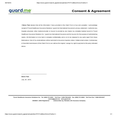 Consent and agreement | PDF
