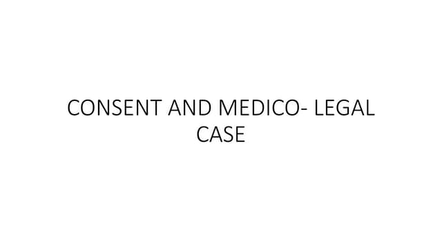 Medico –legal issues | PPTX
