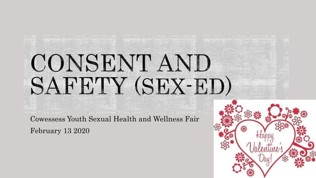 Consent And Safer Sex Ppt