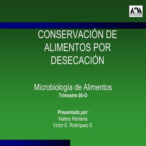 Conservac io n de alimentos por desecacion | PPT