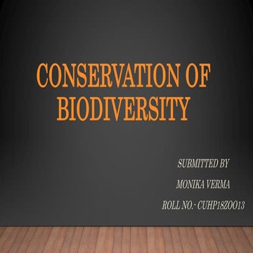 Biodiversity Conservation overview | PPTX