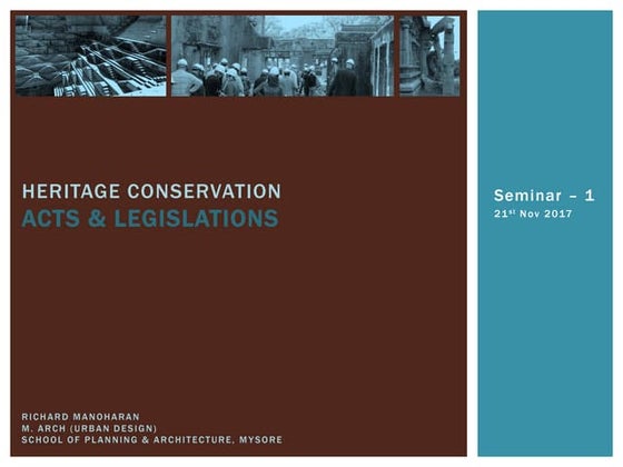 Heritage Preservation Laws in India | PPTX