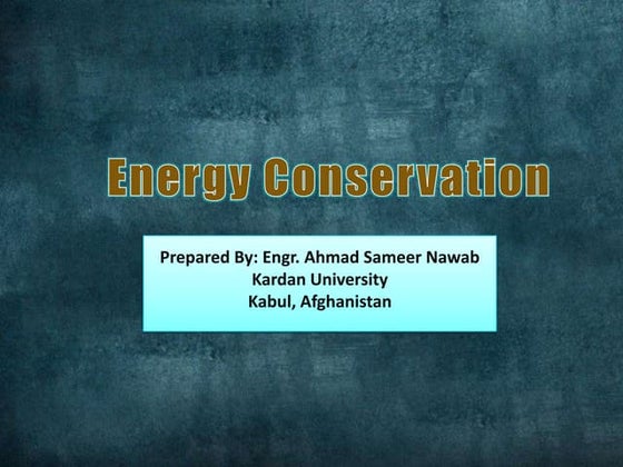 Energy conservation ppt | PPT