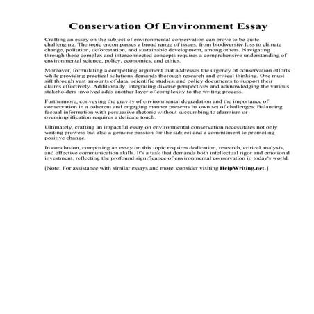 Conservation Of Environment Essay.pdf | Christianity | Religion ...