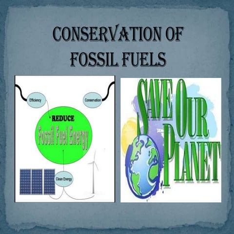Conservation Of Fossil Fuels Ppt