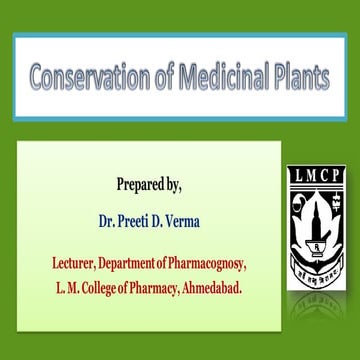 Conservation of medicinal plants | PDF