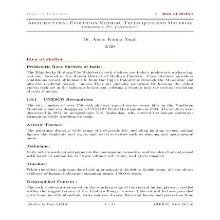 Architectural Evolution:Method, Techniques and Material Prehistory to ...