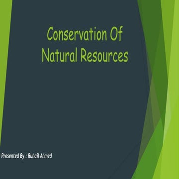 Conservation of Natural Resources | PPTX | Environment | Science