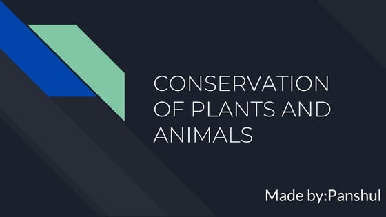 Conservation of Plants and Animals | PPT