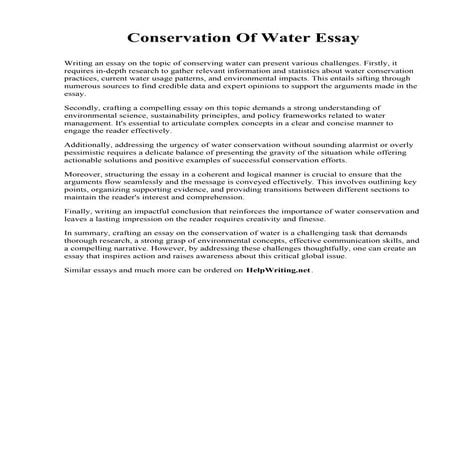 Conservation Of Water Essay.pdf