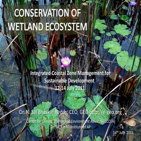 Conservation of wetlands ecosystem | PPTX