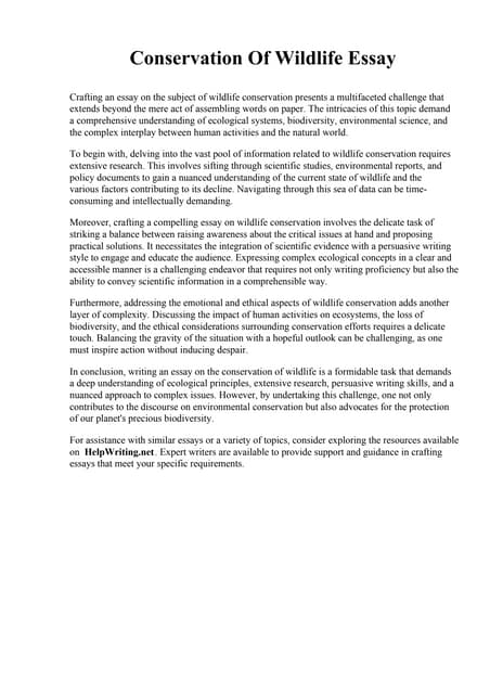 Essay On Conservation Of Nature | PDF