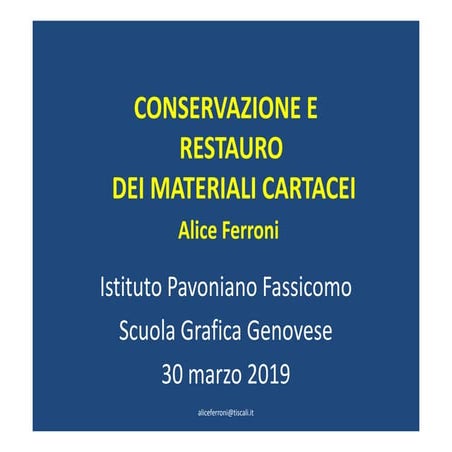 Conservazione dei materiali cartacei in pressioni | PDF