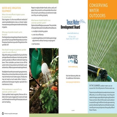 Conserving Water Outdoors - Texas Water Board | PPT